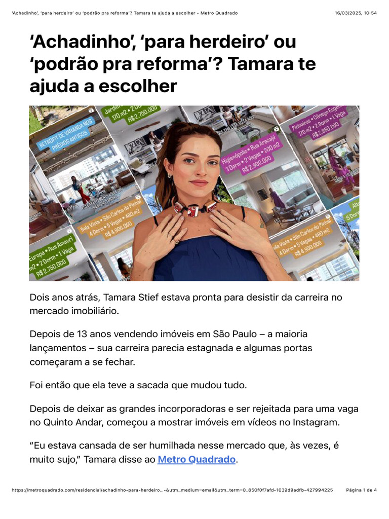‘Achadinho’, ‘para herdeiro’ ou ‘podrão pra reforma’? Tamara te ajuda a escolher - Metro ...