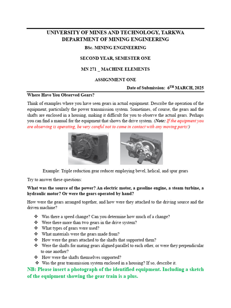 Machine Elements Assignment | PDF