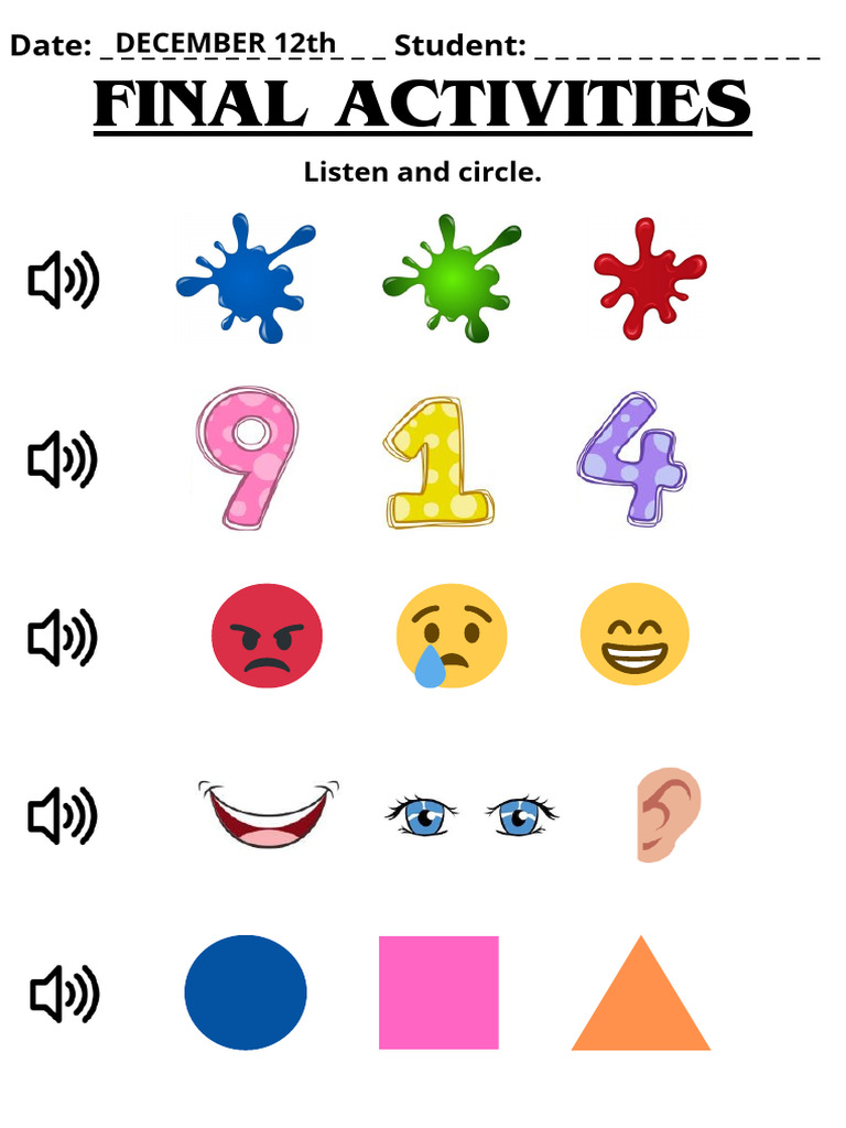 Student Activity Worksheet - December 12 | PDF