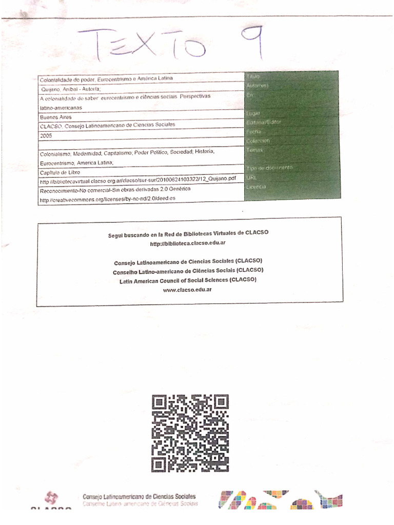 Texto 05 - Anibal Quijano | PDF