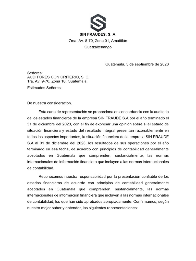 Carta de Representacion | PDF