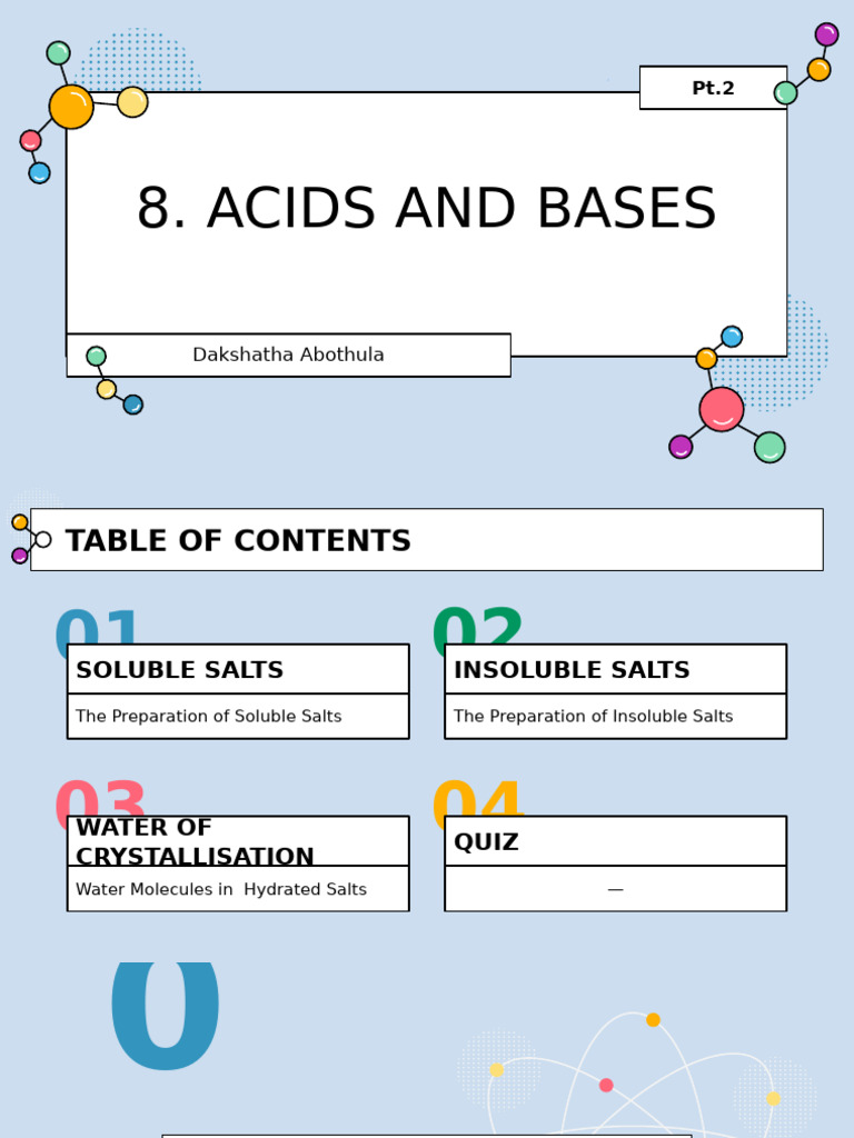 Acids and Bases: Salt Preparation Methods | PDF | Precipitation ...