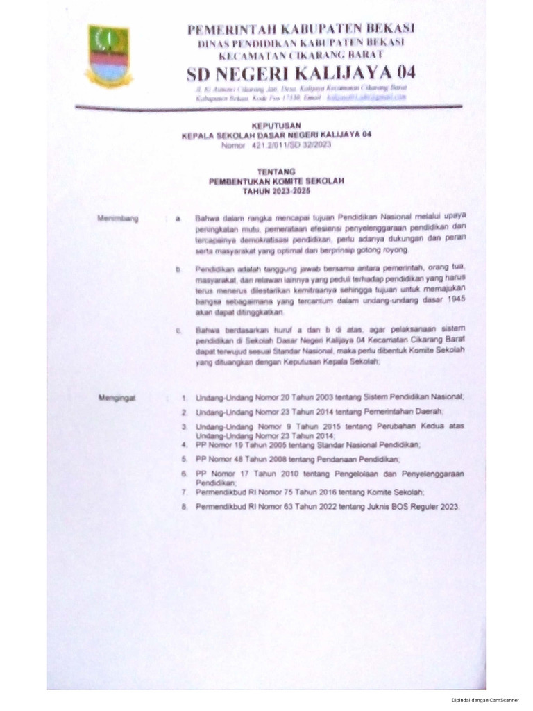 SK Pembentukan Komite | PDF