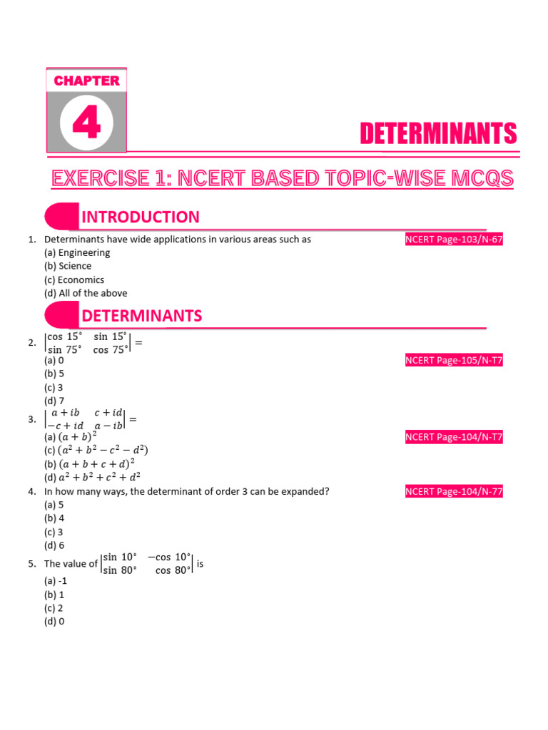 Determinants | PDF | Matrix (Mathematics) | System Of Linear Equations