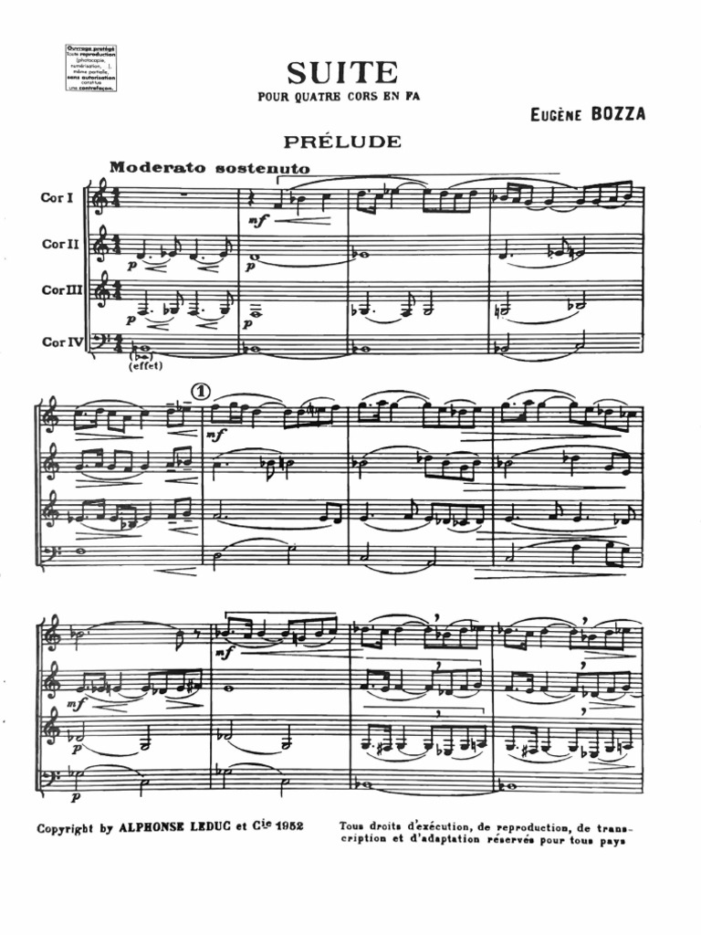 Bozza - Suite For 4 Horns in F | PDF