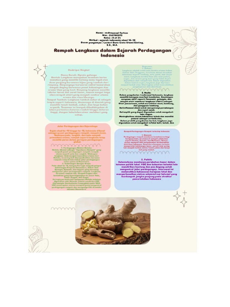 Eksplorasi Rempah" Dalam Sejarah Indonesia Abad 16-18 (Lengkuas) 2 | PDF