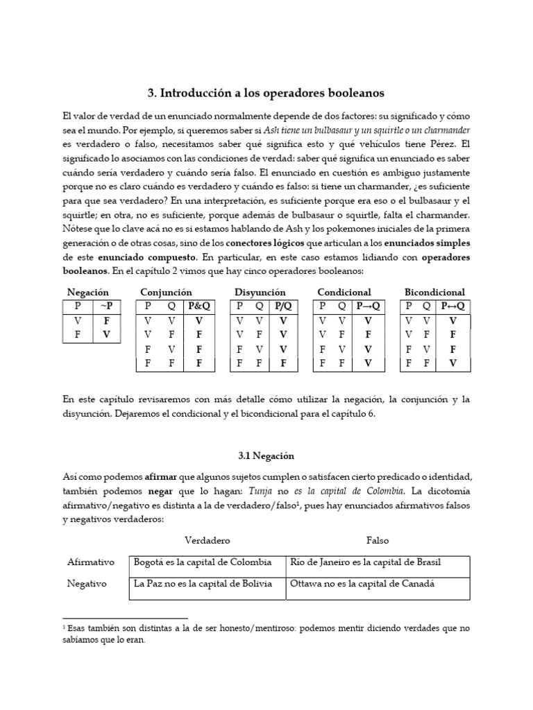 Ntroducción A Los Operadores Booleano | PDF | Lógica | Lógica matemática