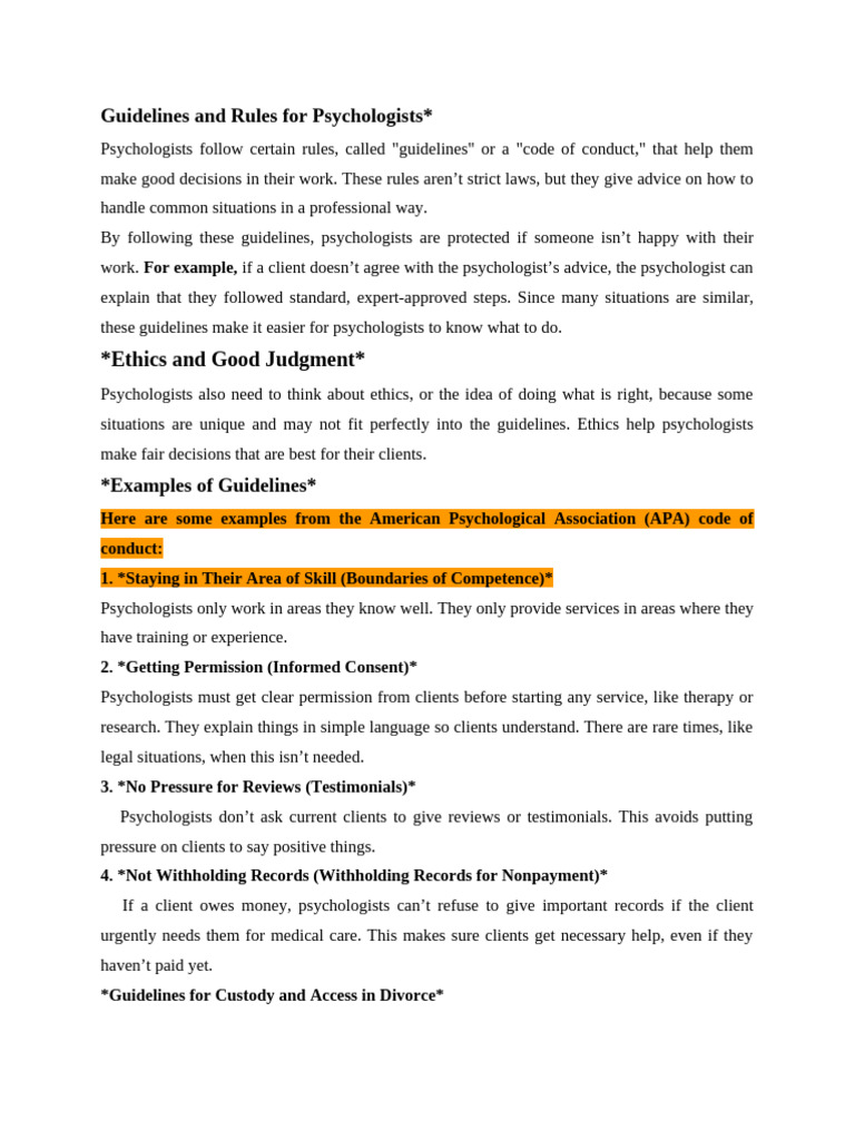 Chapter 4 Code of Ethics | PDF | American Psychological Association | Choice