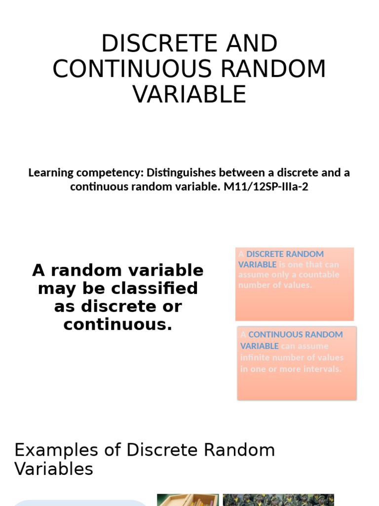 Lesson 2 Discrete And Continuous Random Variable Pdf Random Variable 0540