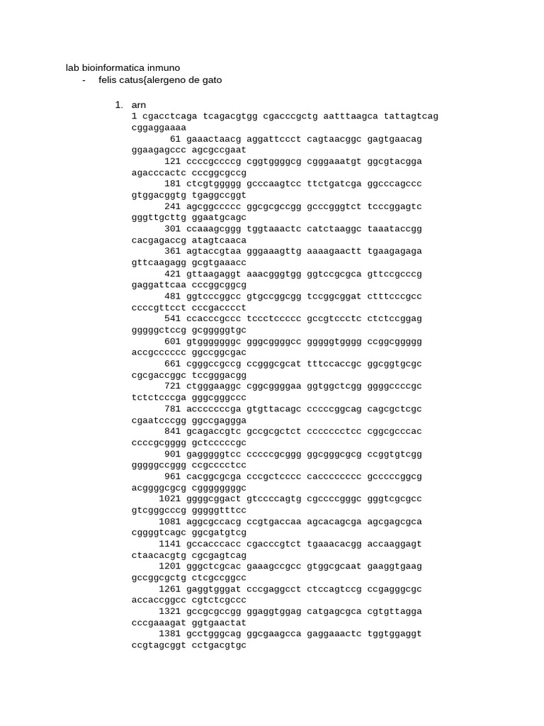 lab bioinformatica inmuno | PDF