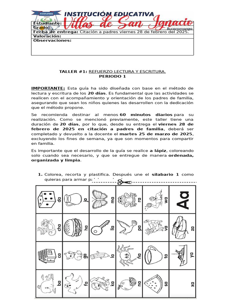 Repaso Lectura y Escritura Especial | PDF