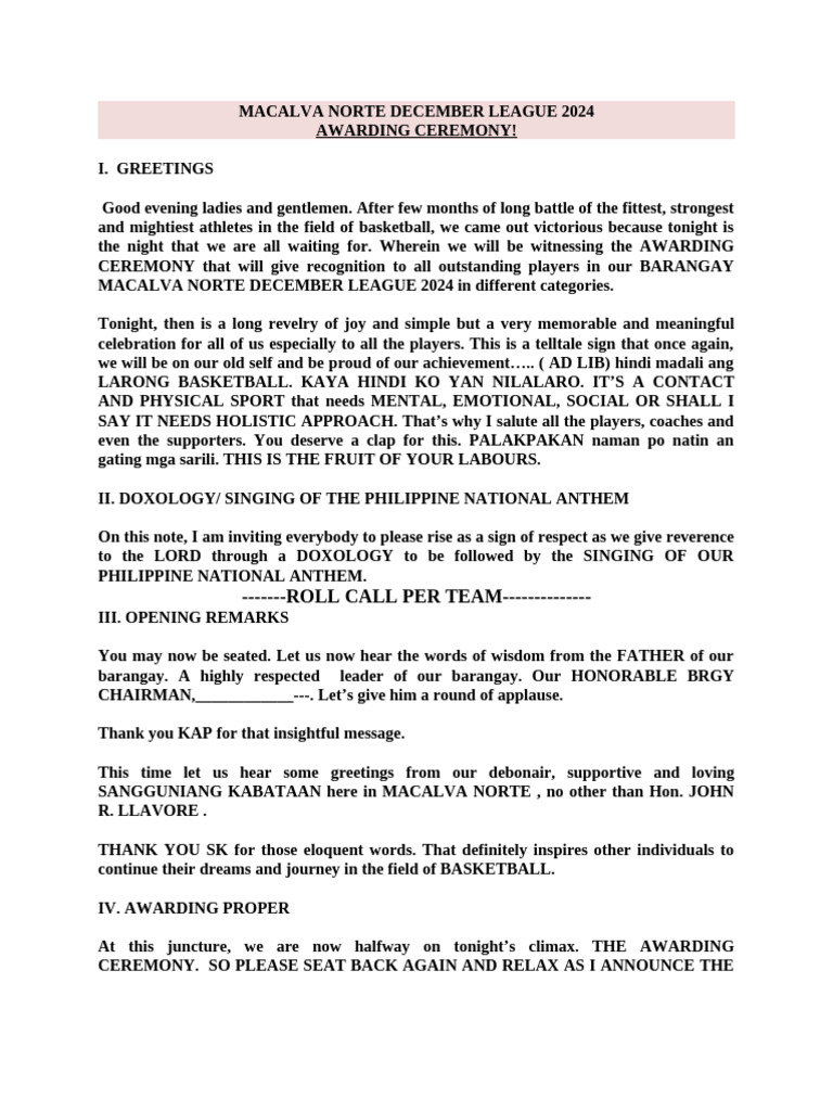 -Awarding-Ceremony-Inter-Sitio-Script | PDF