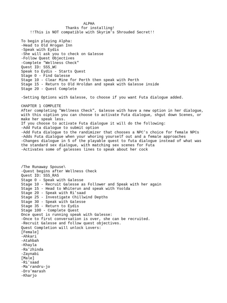 ALPHA - Cheat Sheet Chapter IV | PDF | Role Playing Games | Role ...