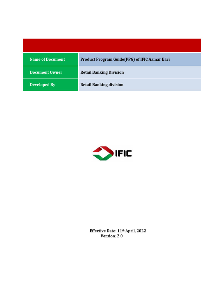 PPG-IFIC-Aamar-Bari-310522 | PDF | Loans | Mortgages