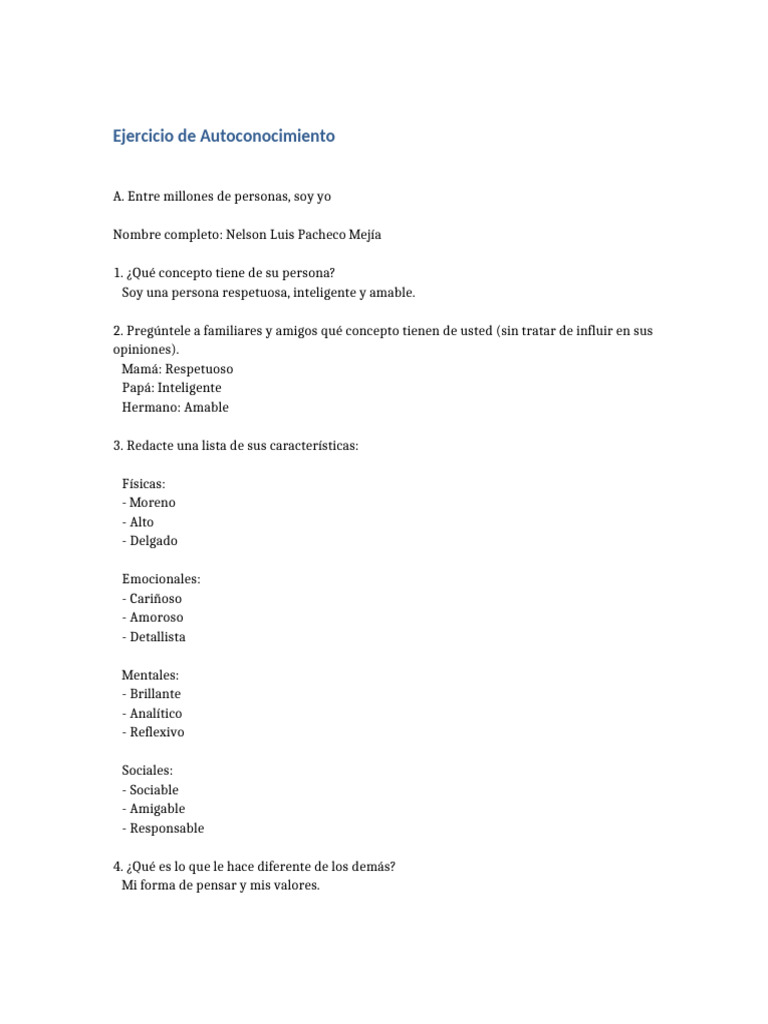 Ejercicio_Autoconocimiento | PDF