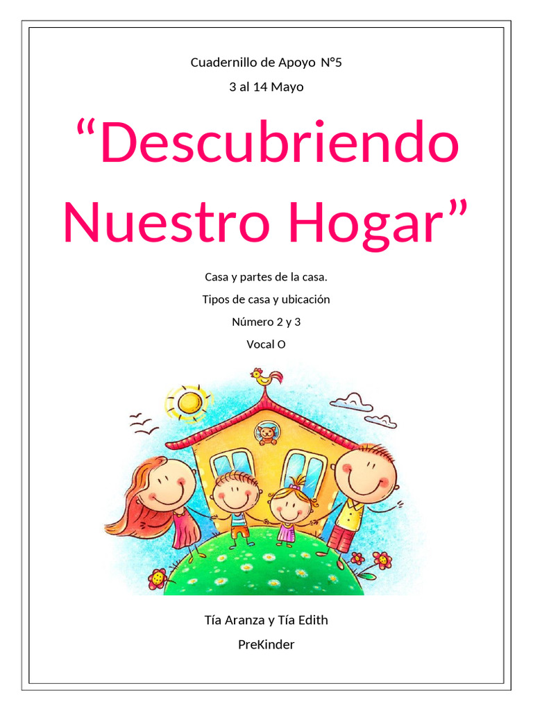 cuadernillo-n-5-Descubriendo-nuestro-Hogar-PreKINDER | PDF