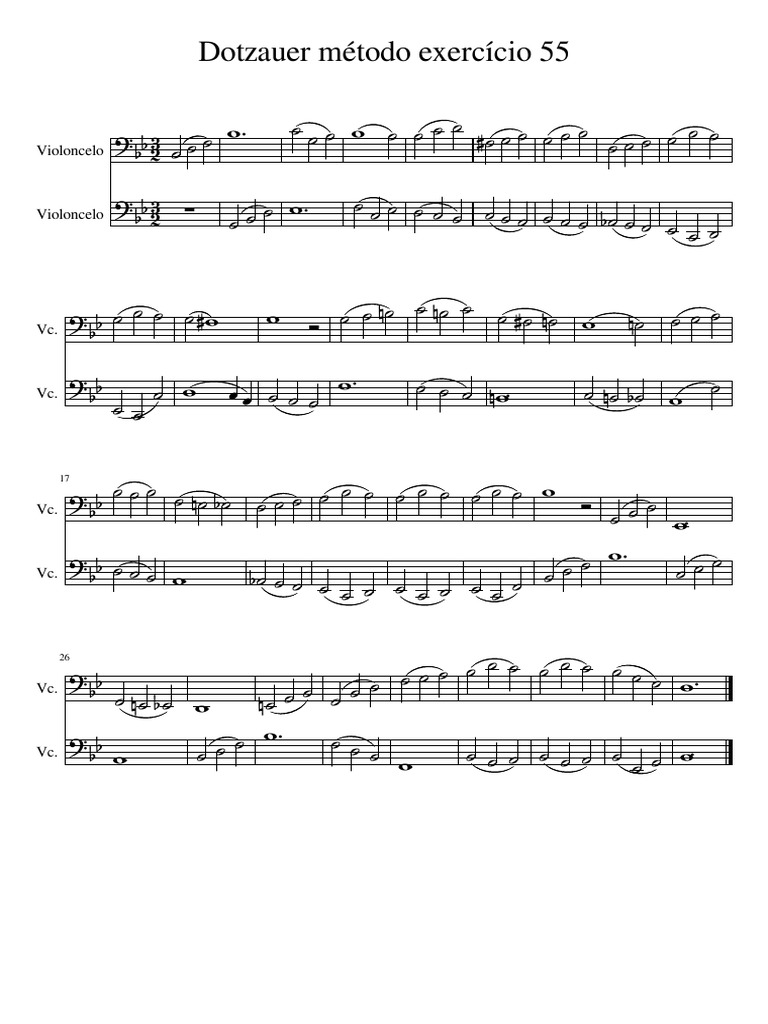 Dotzauer Exercicio 55 2.violoncelo | PDF