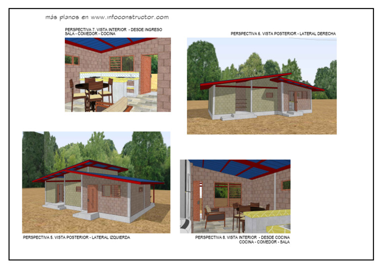 Perspectiva 6. Vista Posterior - Lateral Derecha Perspectiva 7. Vista Interior - Desde Ingreso ...