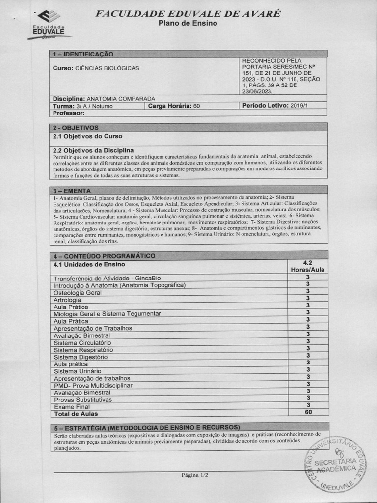 Ementa 3º Bio | PDF
