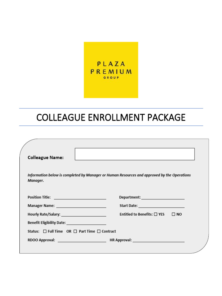 Colleague Enrollment Form Template | PDF