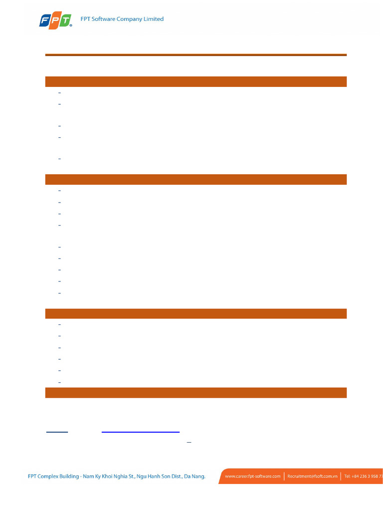 FPT Software - JD of Network Systems | PDF