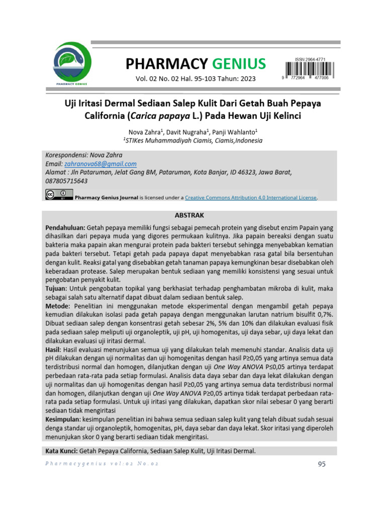 Uji Iritasi 2023 | PDF