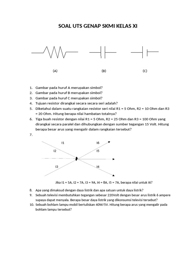 Soal Uts Genap Skmi Kelas Xi | PDF