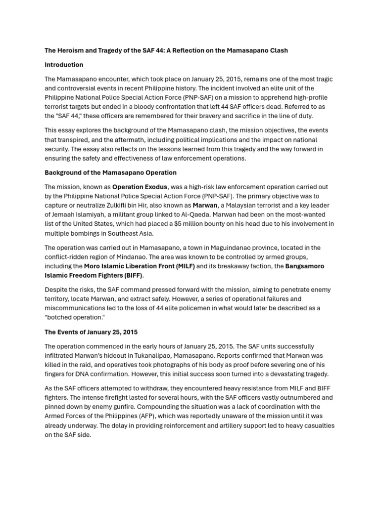 Remembering the SAF 44 Tragedy | PDF | National Security