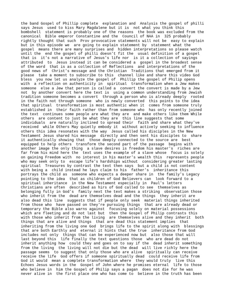 [English-Indonesian] the Banned Gospel of Philip Fully Explained ...