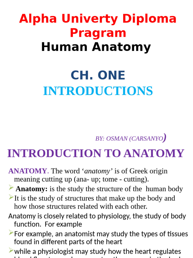 chapter one human anatomy | PDF | Anatomical Terms Of Motion | Anatomy