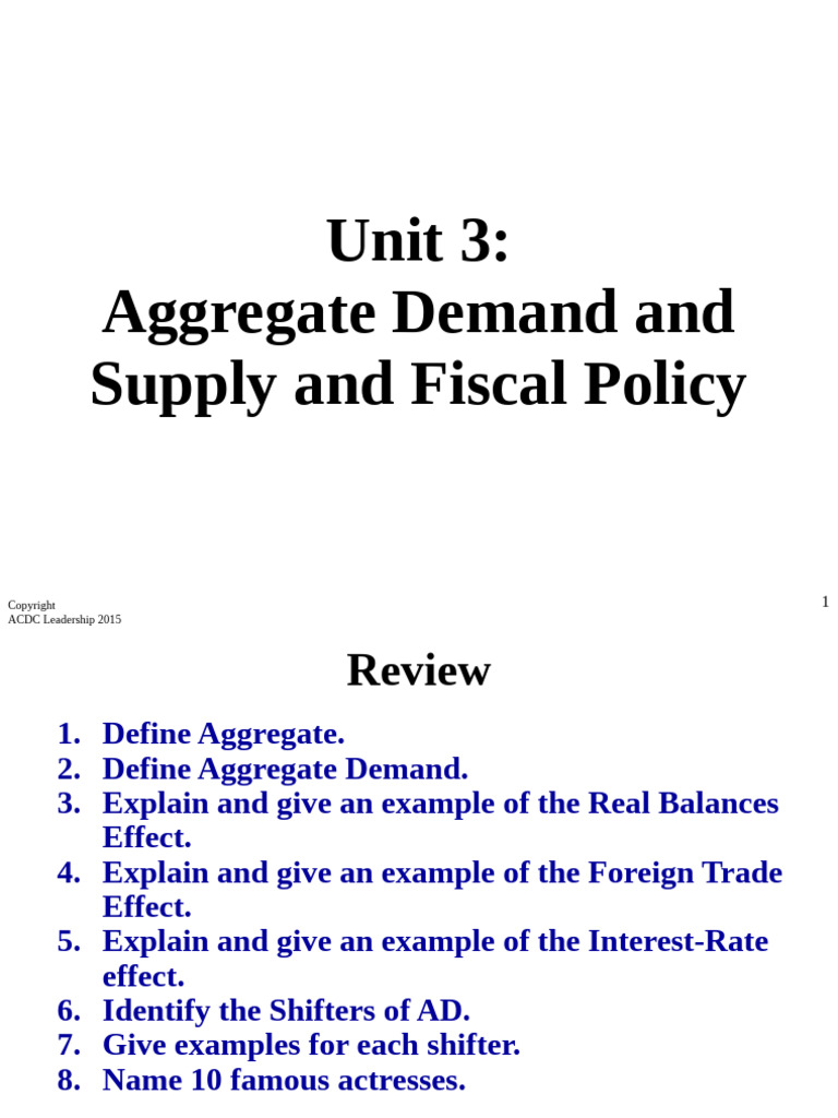 Macro 3.2 - Aggregate Supply | PDF | Supply (Economics) | Long Run And ...