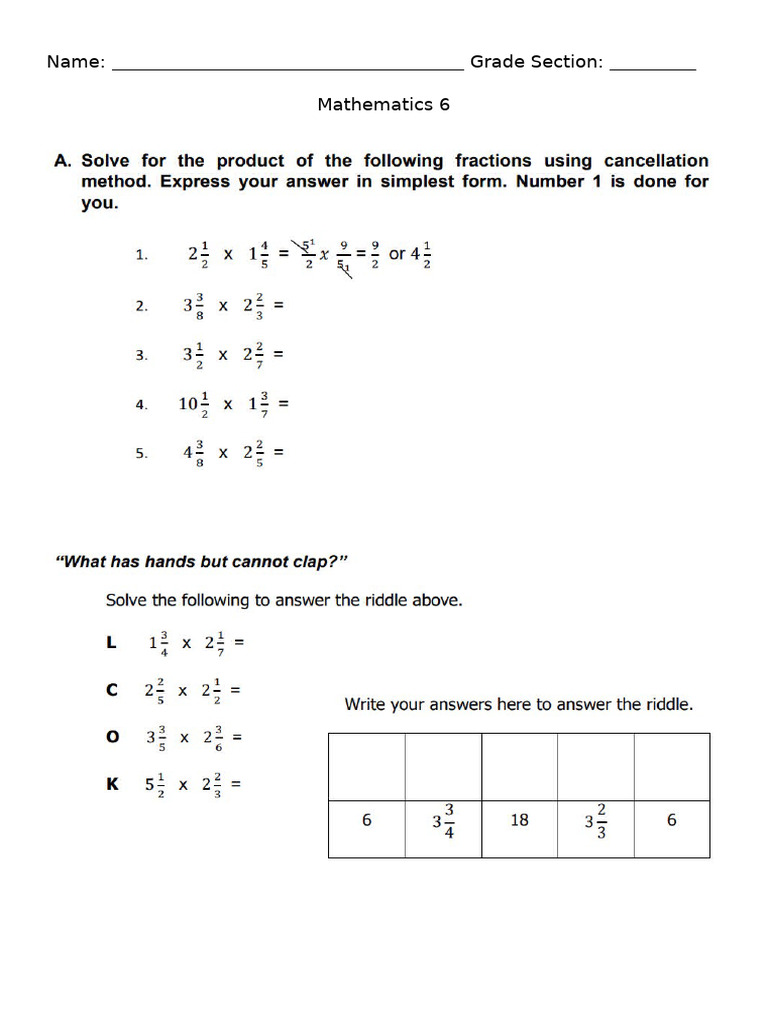 Math 6-Q1-DW5 | PDF
