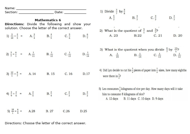 Math 6-Q1-DW7 | PDF