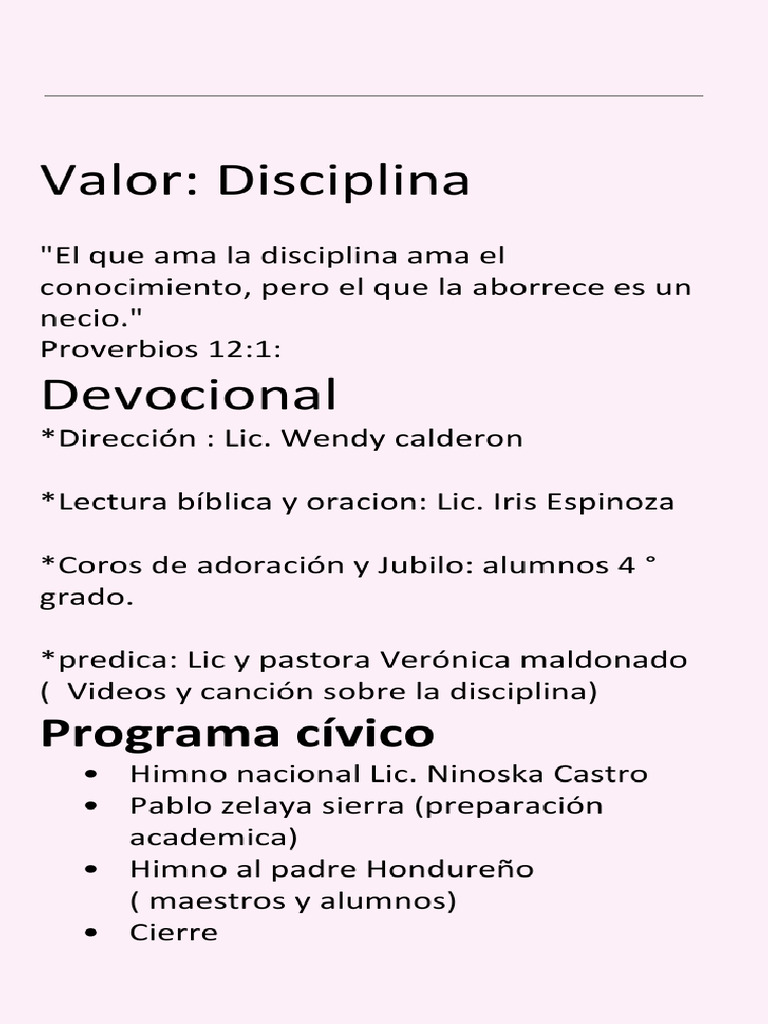 Valor Disciplina | PDF