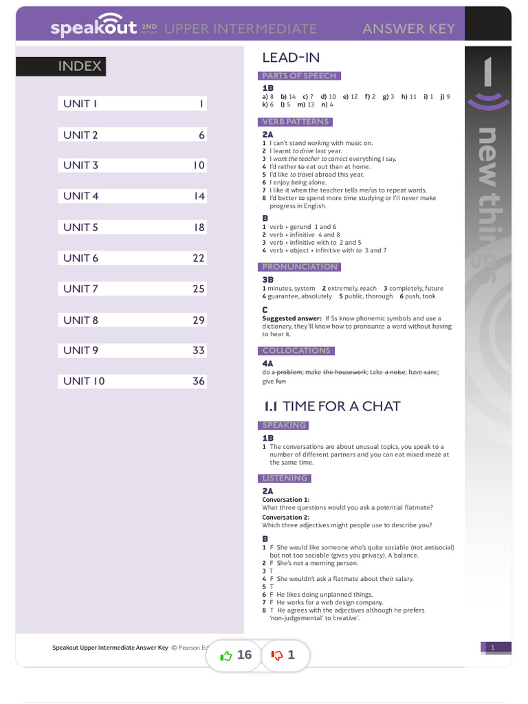 Speakout 2e Student Book Answer Keys Upper Intermediate - Compress | PDF | Stress (Linguistics ...