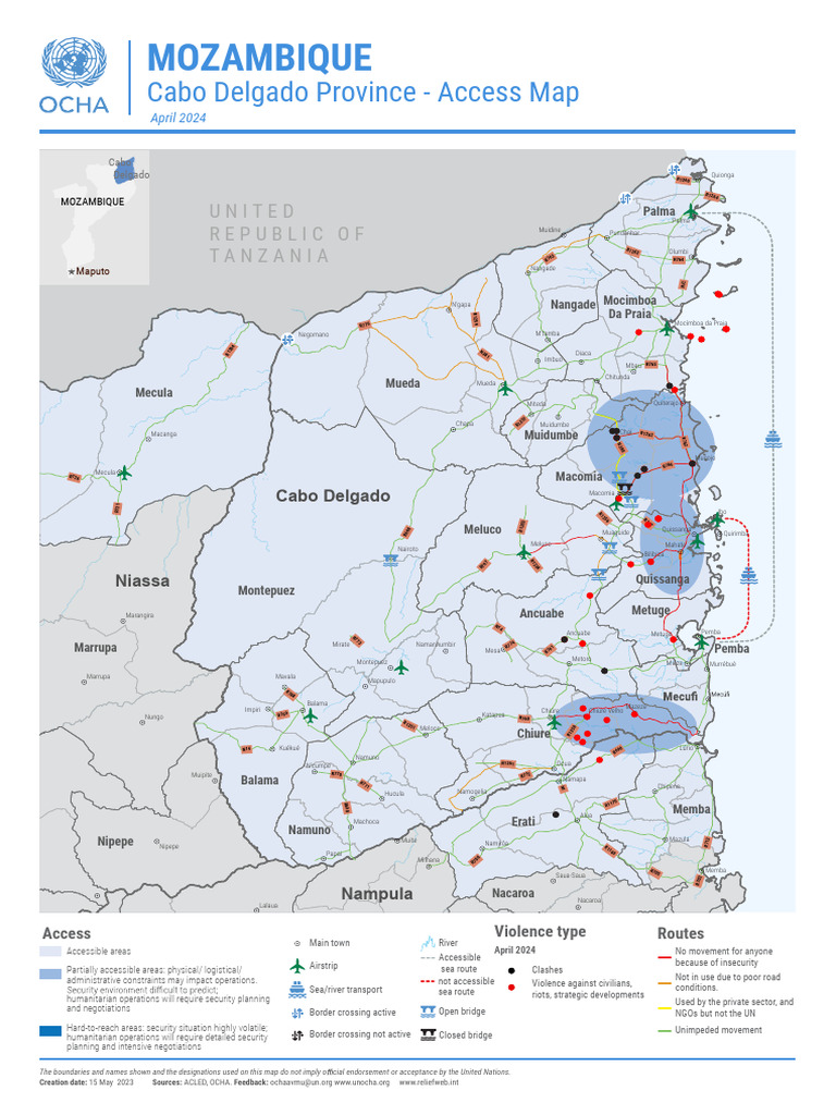 OCHA MOZ Access Map April 2024 | PDF