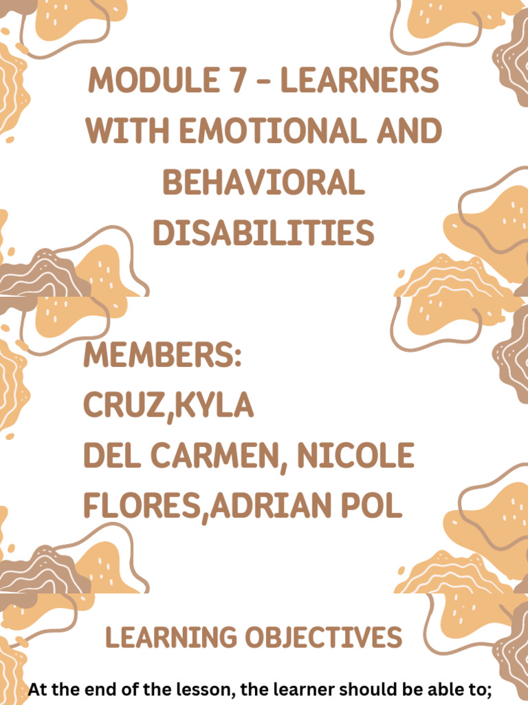Module 7 - Learners With Emotional and Behavioral Disabilities - 20250312 - 103232 - 0000 | PDF ...