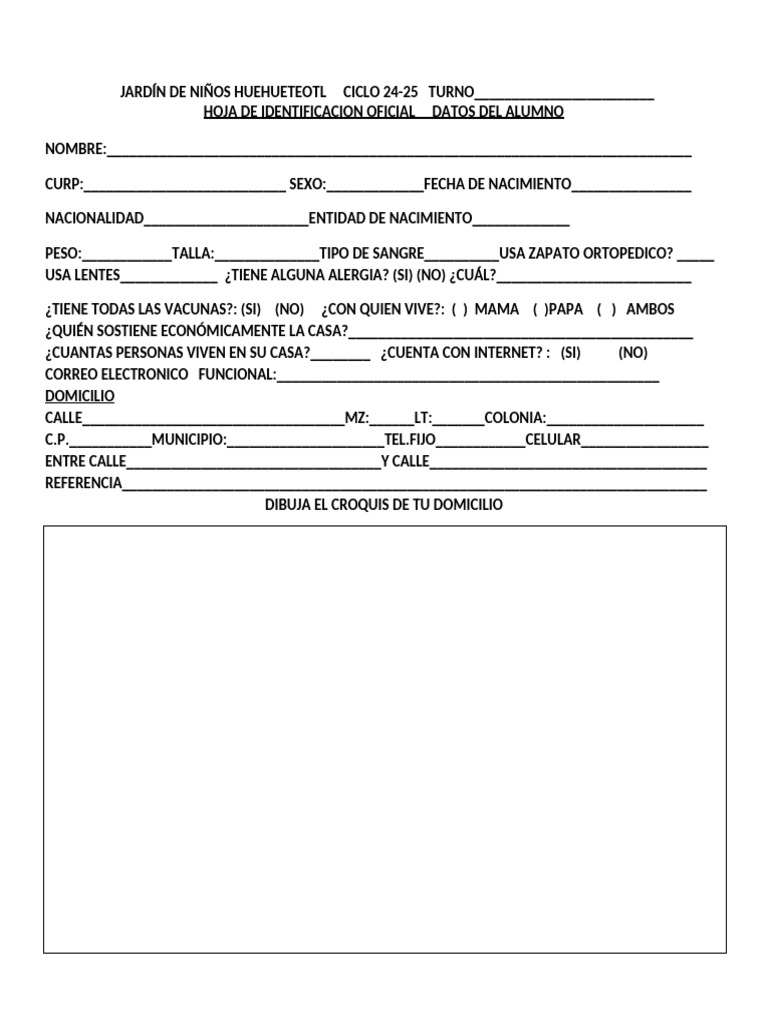 FICHA DE INSCRIPCION 24-25 CORREGIDA | PDF