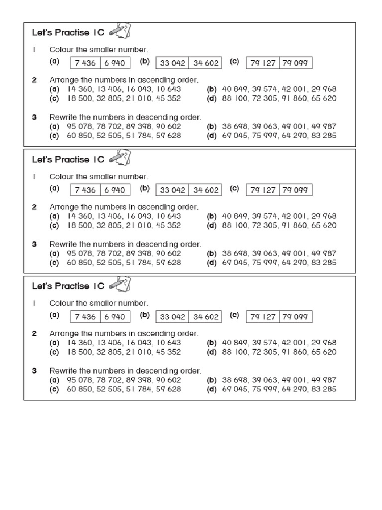 Topic 1 Comparing Numbers | PDF