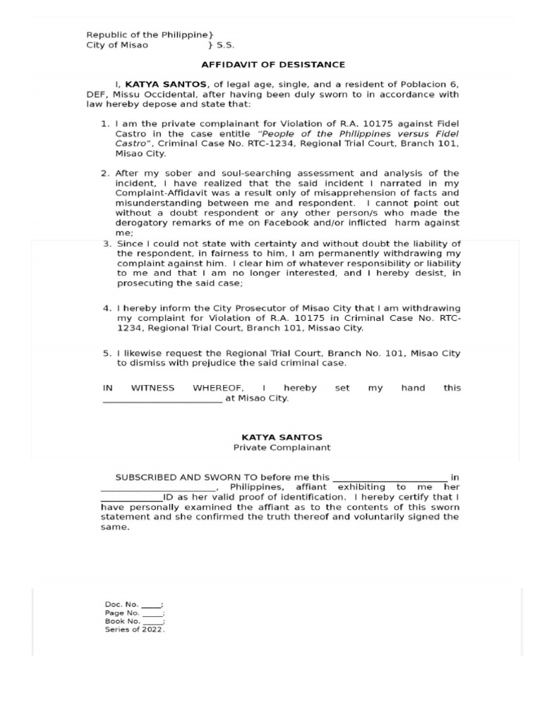 Sample-Affidavit_of_Desistance | PDF