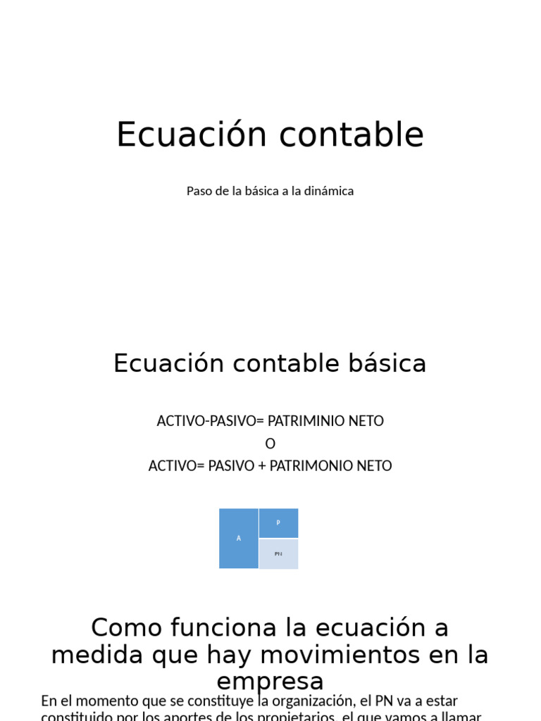 Ecuación Contable | PDF | Contabilidad | Valor neto