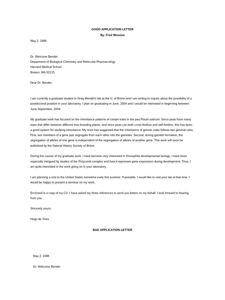 Effective vs. Ineffective Application Letters | PDF