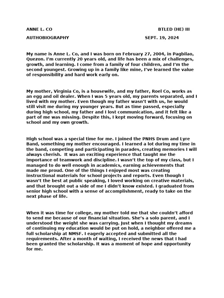 Anne L. Co: A Journey of Resilience | PDF