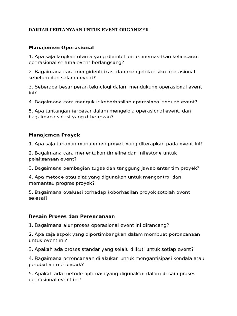 Pertanyaan Uas Mo | PDF