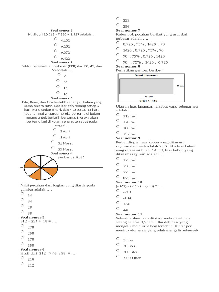 Soal Latihan Les Tambahan MTK | PDF