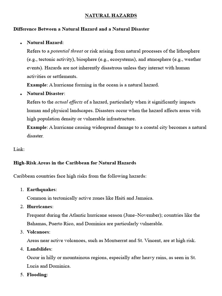 Week 4 - (1) NATURAL HAZARDS Notes | PDF | Emergency Management ...
