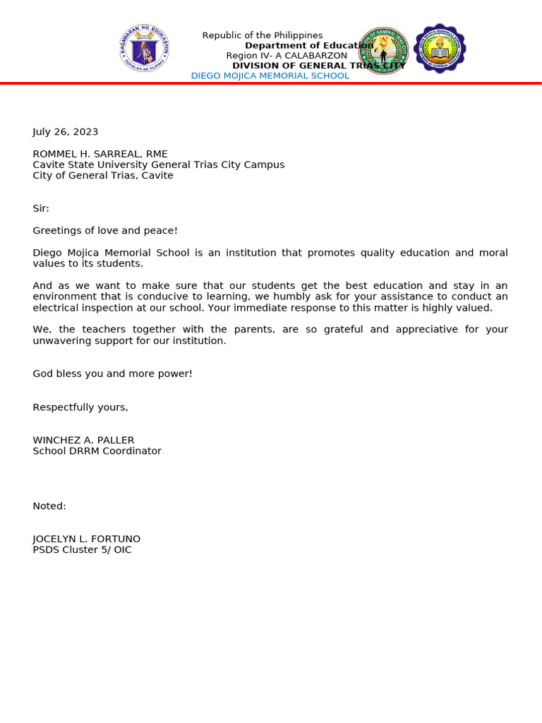 LETTER TO Rommel Sarreal | PDF