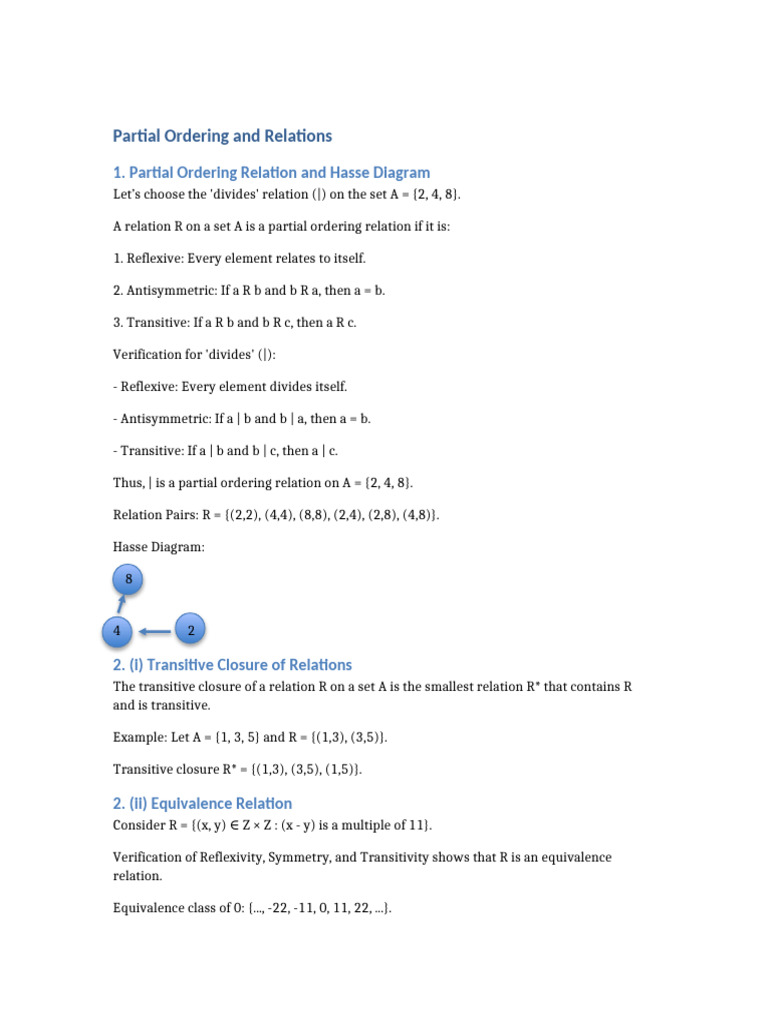 Partial Ordering and Relations | PDF