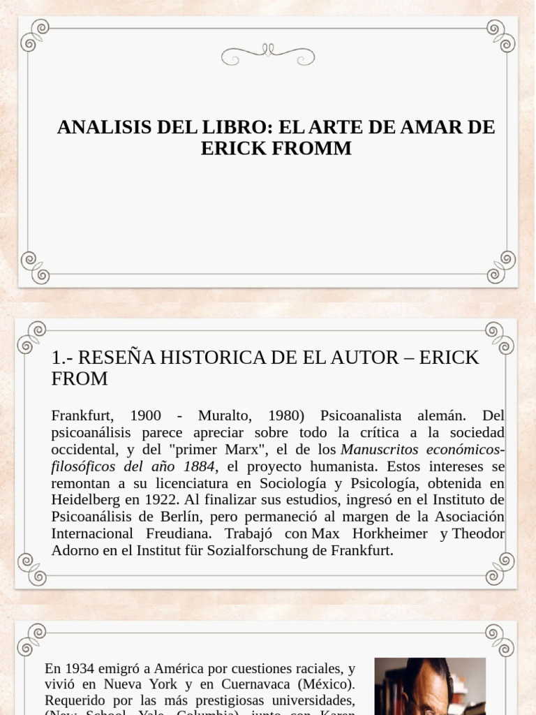 Analisis Del Libro | PDF | Amor | Erich Fromm