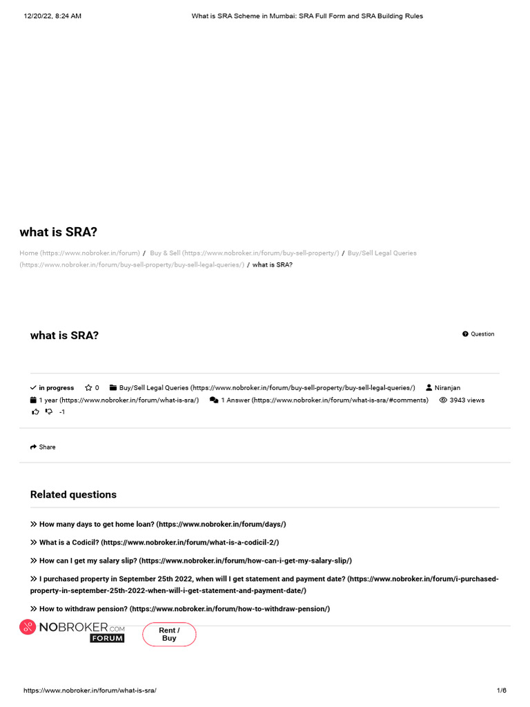 What - Is - SRA - WWW - Nobroker - in - Forum | PDF